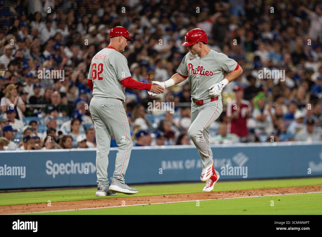 Philadelphia Phillies outfielder Max Kepler (17) celebrates with third ...