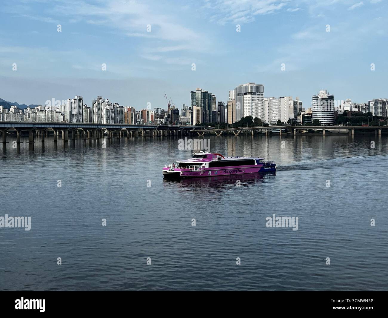 Beijing, China. 18th Sep, 2025. The "Hangang Bus" makes its trial ...