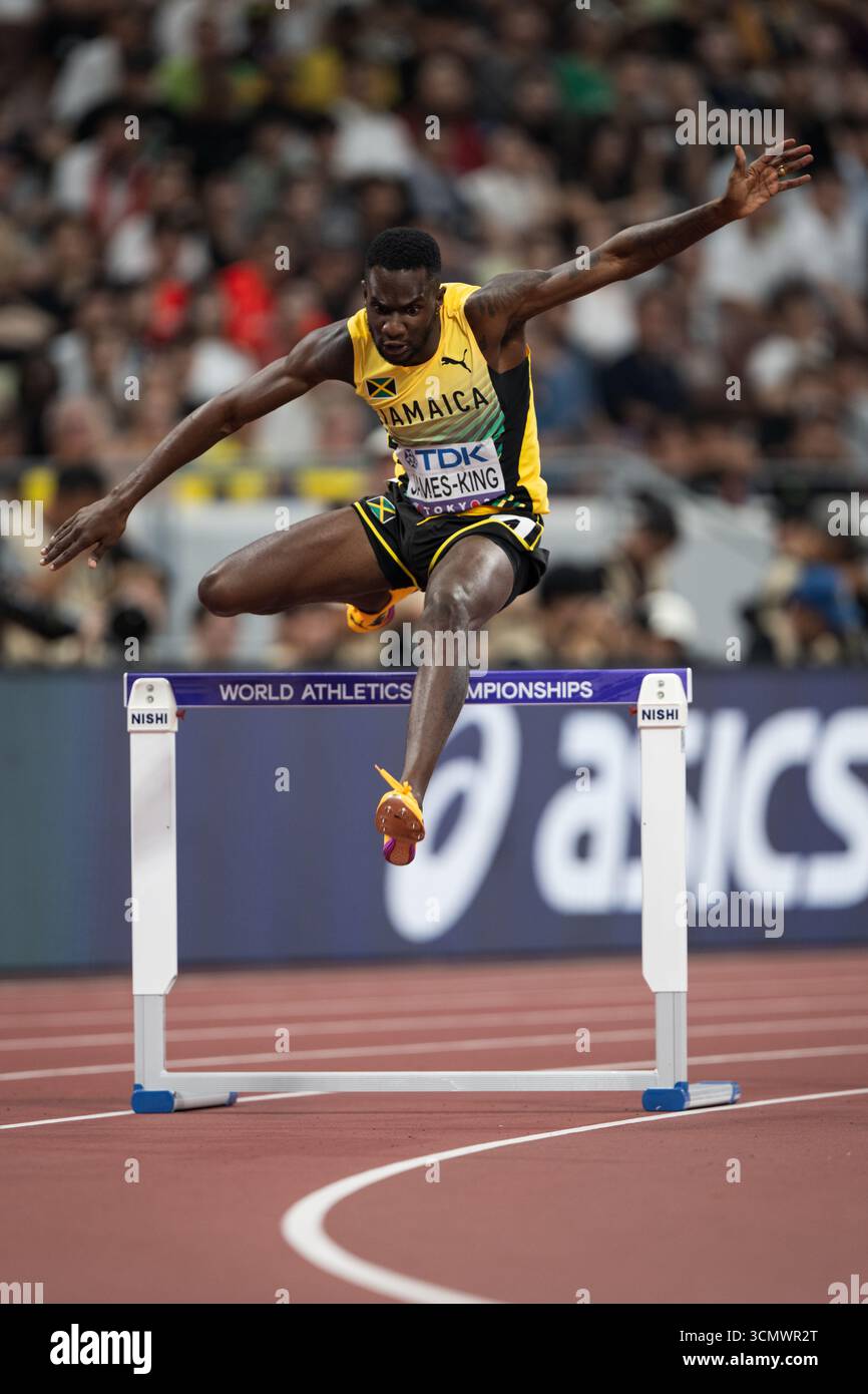Malik James-King of Jamaica competing in the Men's 400m Hurdles Semi ...