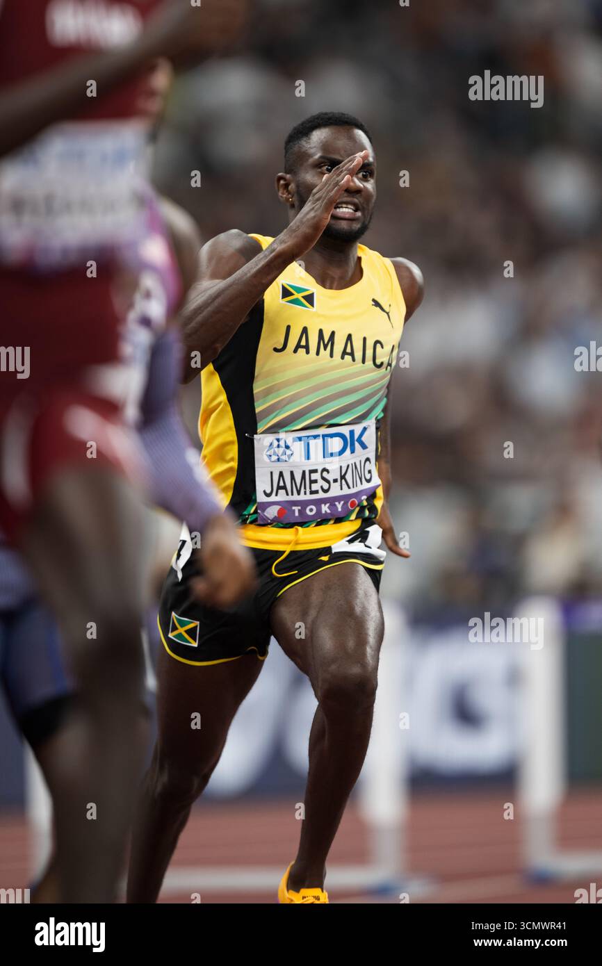 Malik James-King of Jamaica competing in the Men's 400m Hurdles Semi ...