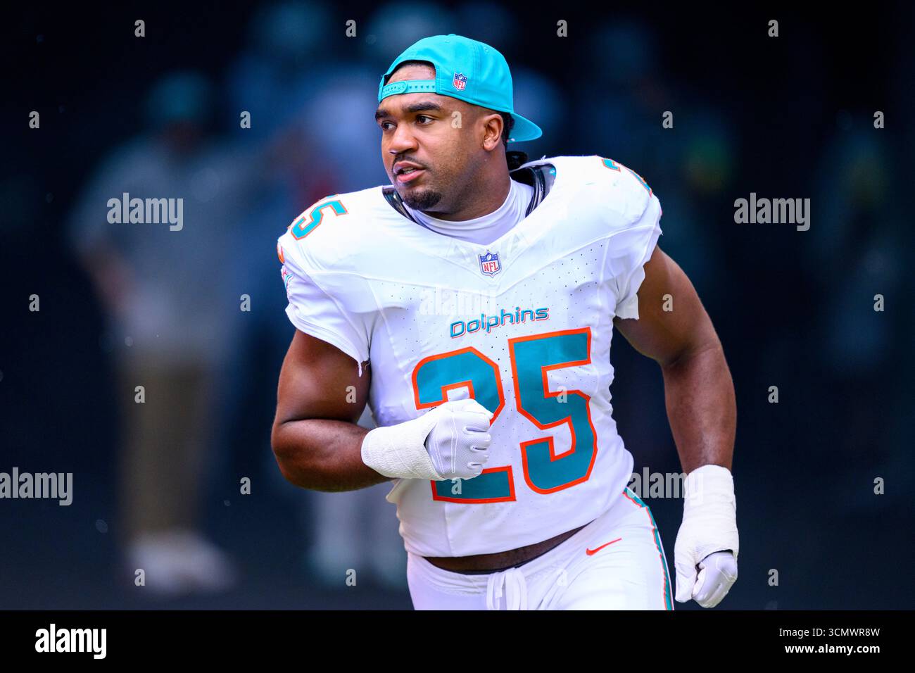 Miami Dolphins linebacker Tyrel Dodson (25) runs onto the field during ...