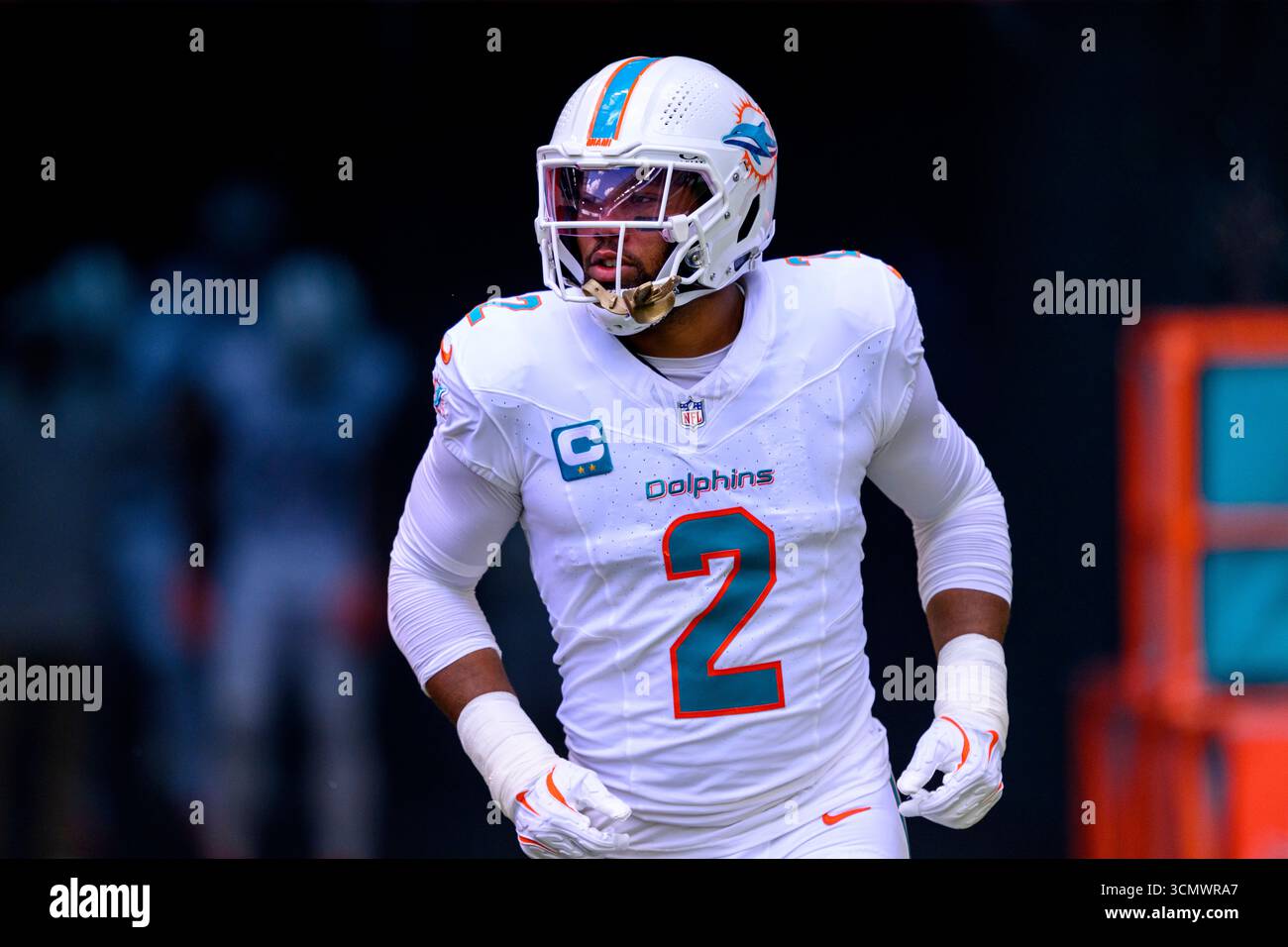 Miami Dolphins linebacker Bradley Chubb (2) runs onto the field during ...