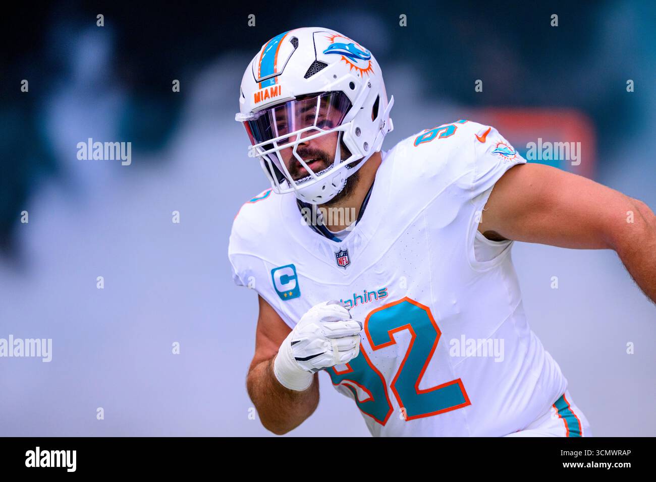 Miami Dolphins defensive tackle Zach Sieler (92) runs onto the field ...