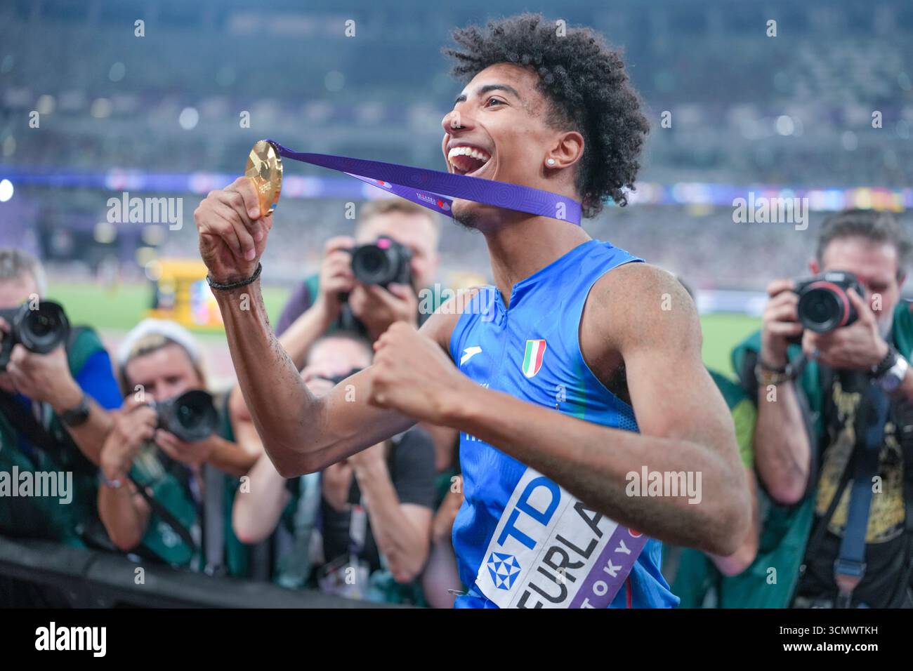 Tokyo (17 Sept 2025). Ialian athlete Mattia Furlani wins the Long Jump ...