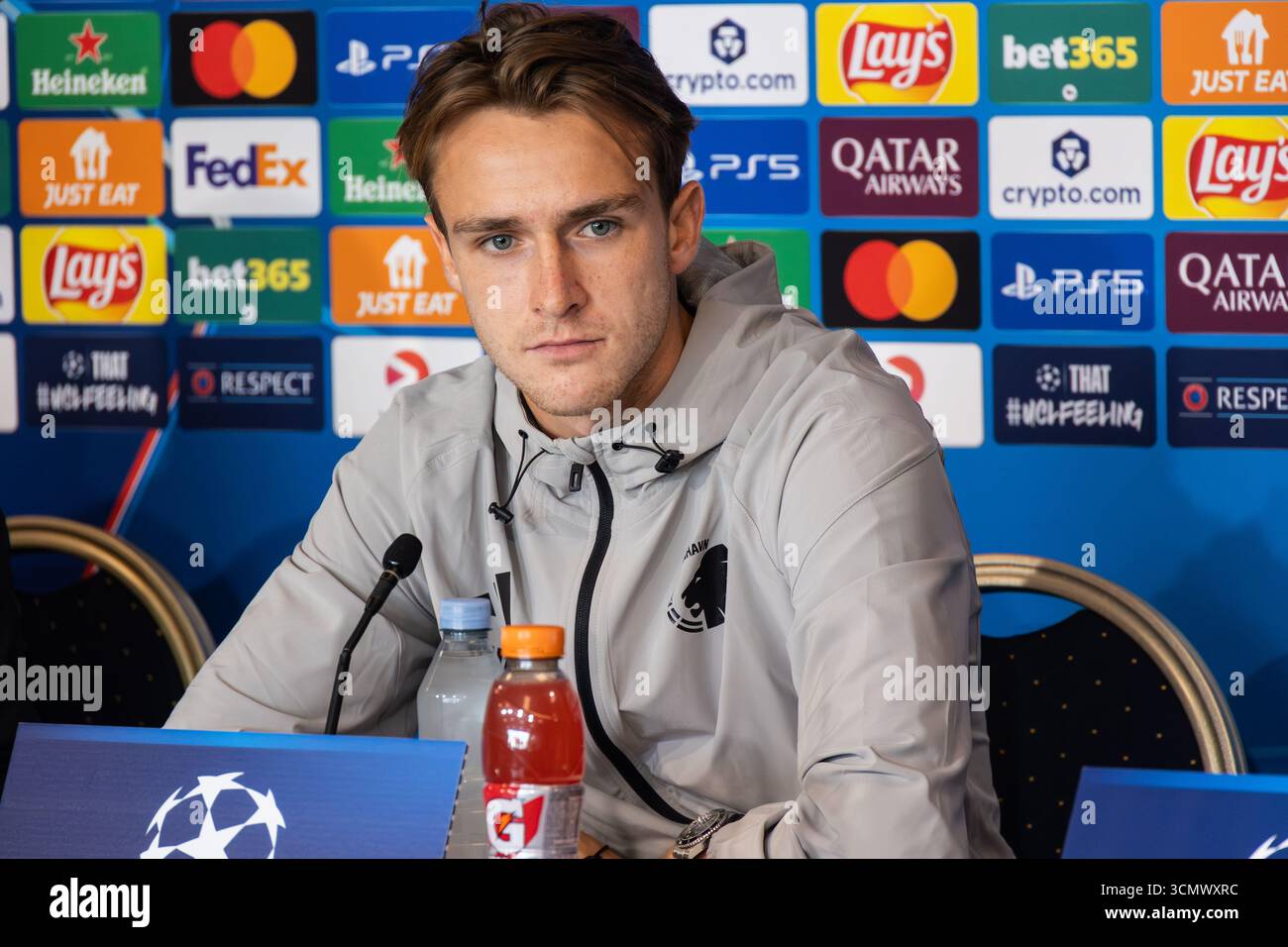 William Clem of F.C. Copenhagen attends a press conference ahead of the ...