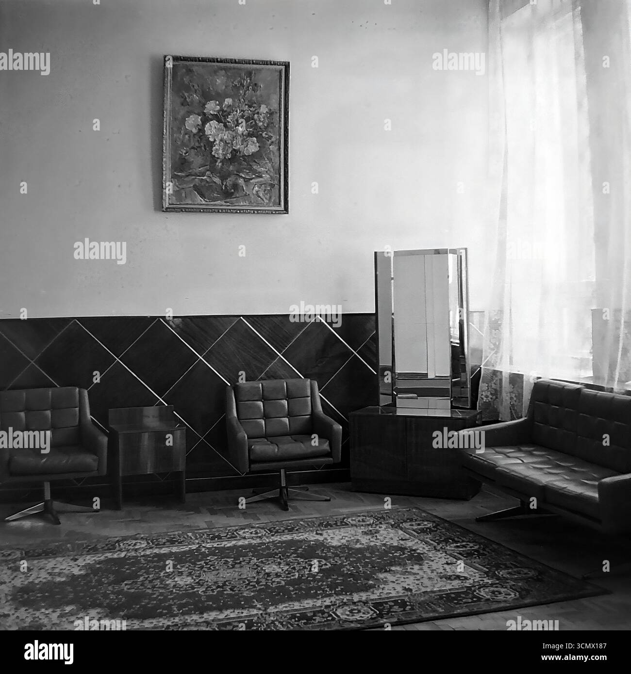 A historical photograph from the 1980s showing the interior of the ...
