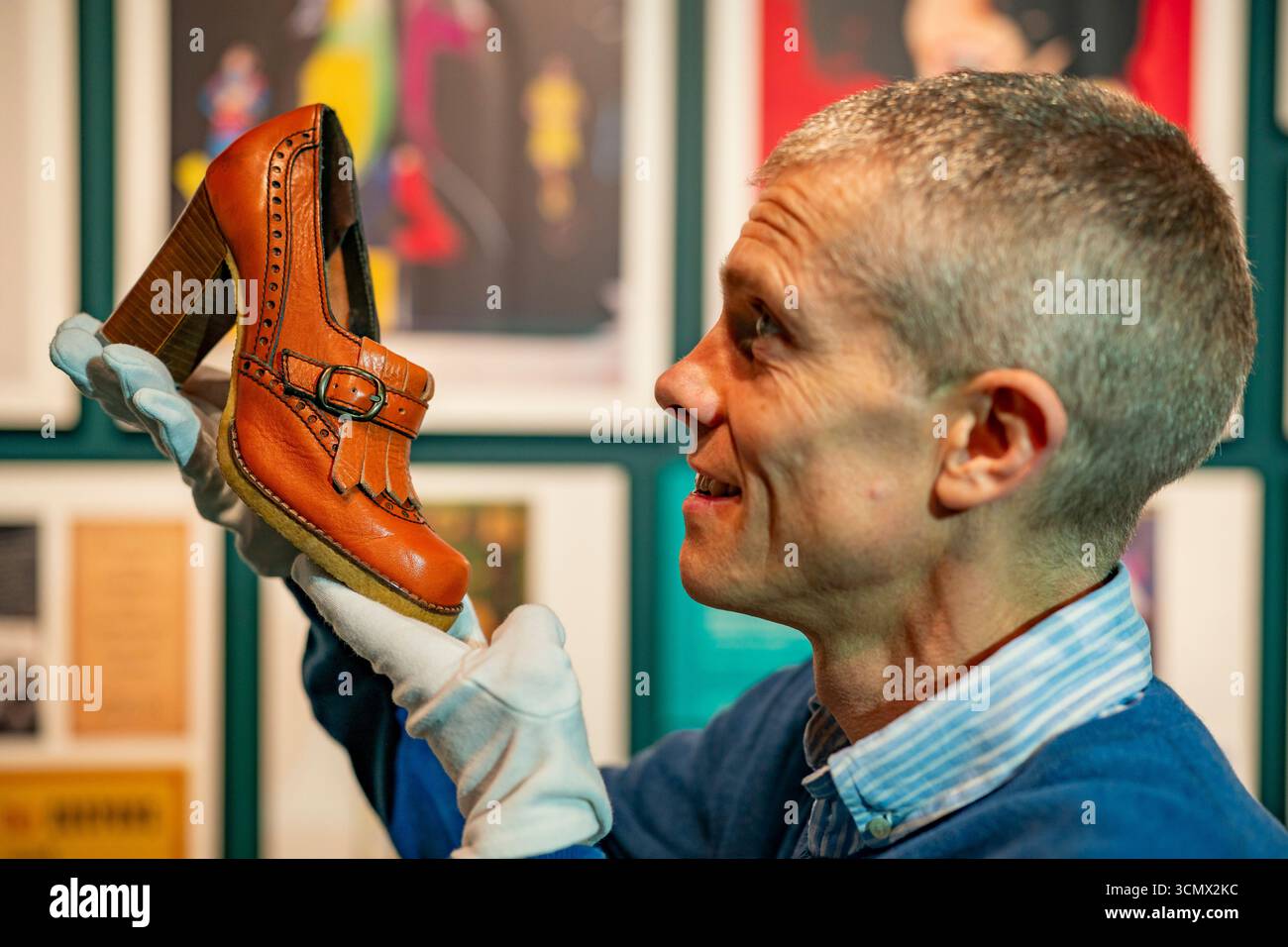 Shoemakers Museum Archivist Tim Crumplin holds a 'Sabana' 1977 rust ...