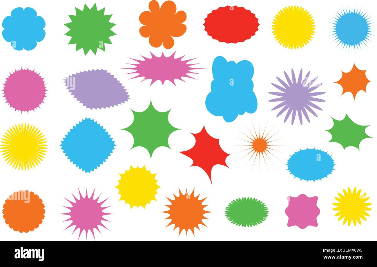 Collection of irregular shapes in vibrant colors Stock Vector Images ...