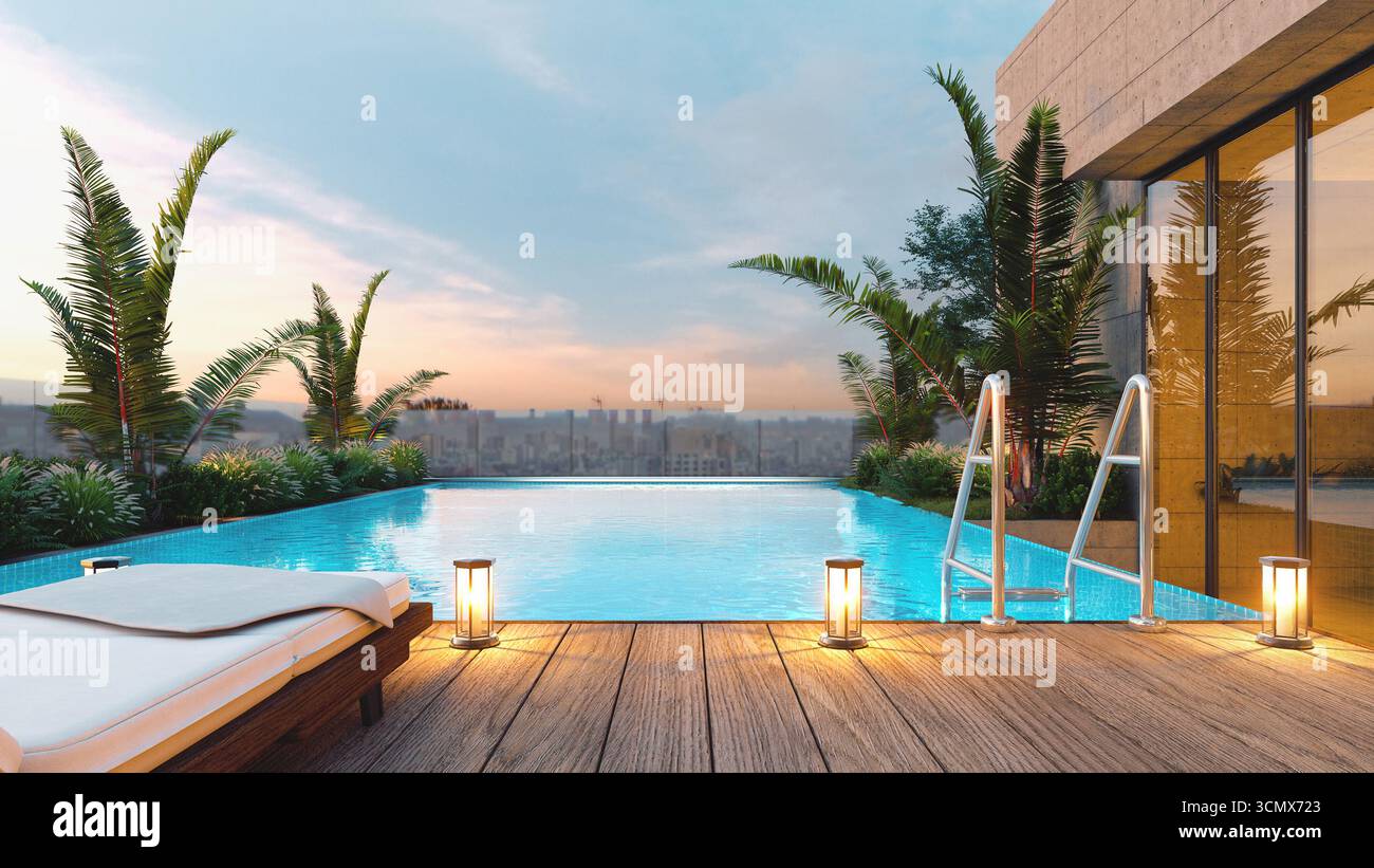 Elegant rooftop pool breathtaking hi-res stock photography and images ...