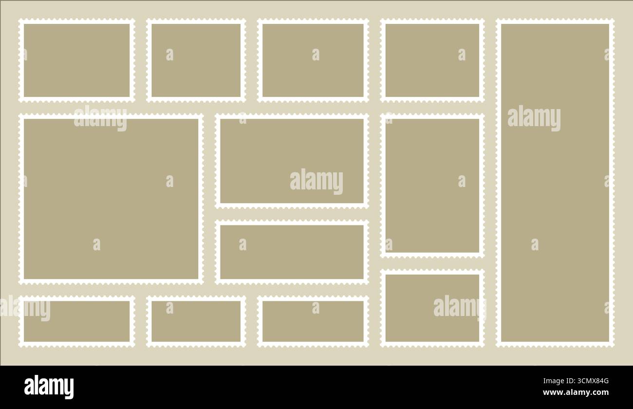 Collection of Blank Postage Stamp Frames for Design Project Stock ...