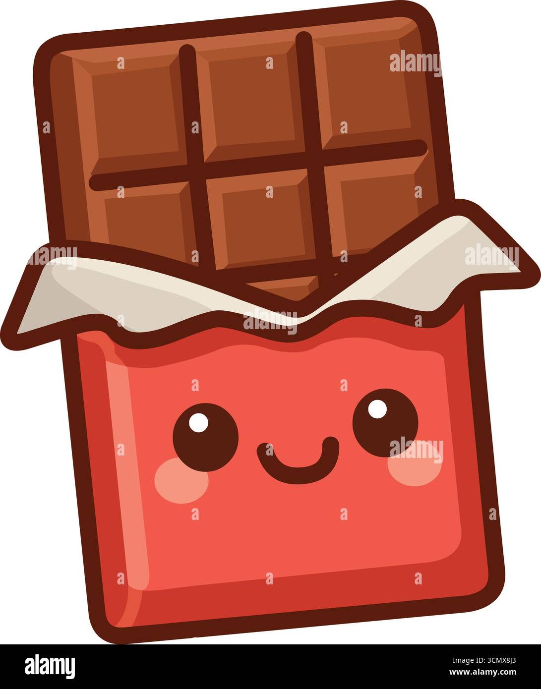Kawaii illustration of a smiling chocolate bar Stock Vector Image & Art ...