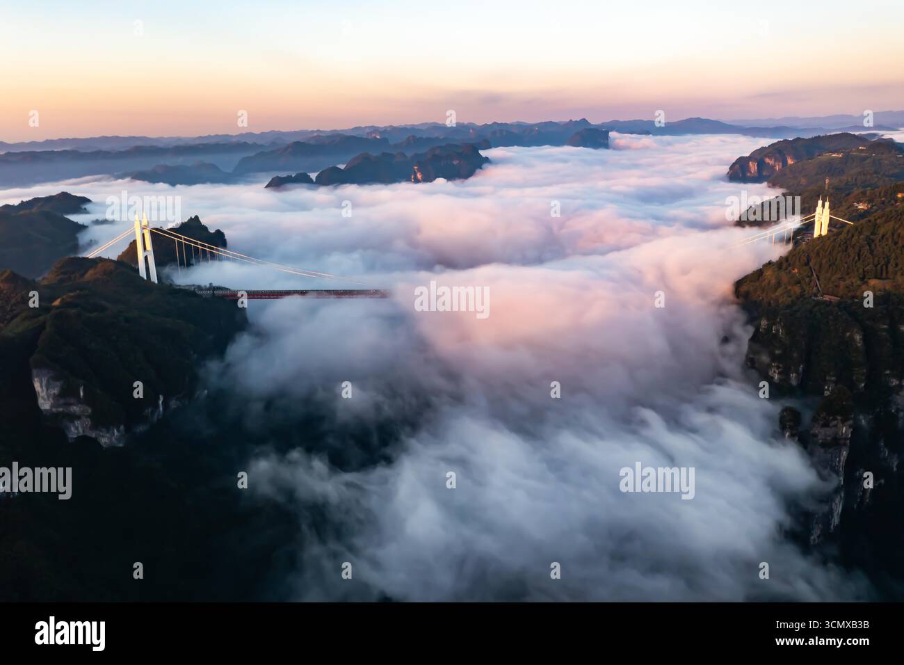 Aerial photo shows the Aizhai Bridge in Jishou City, south China's ...
