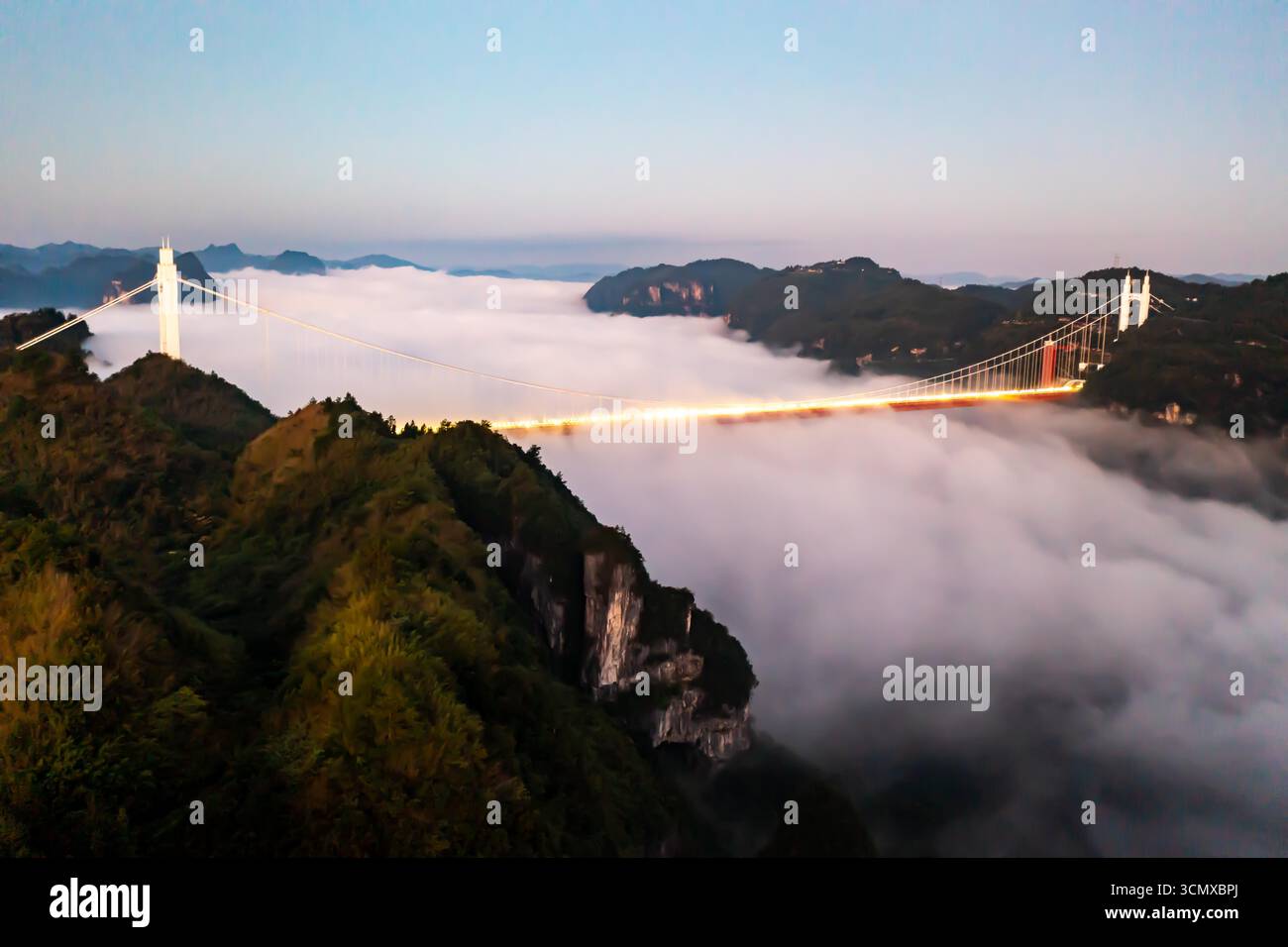 Aerial photo shows the Aizhai Bridge in Jishou City, south China's ...