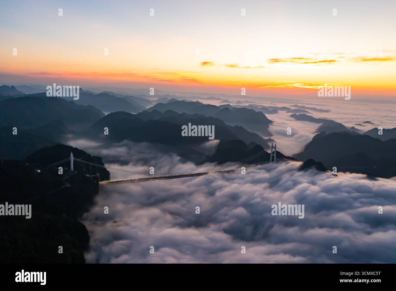 Aerial photo shows the Aizhai Bridge in Jishou City, south China's ...