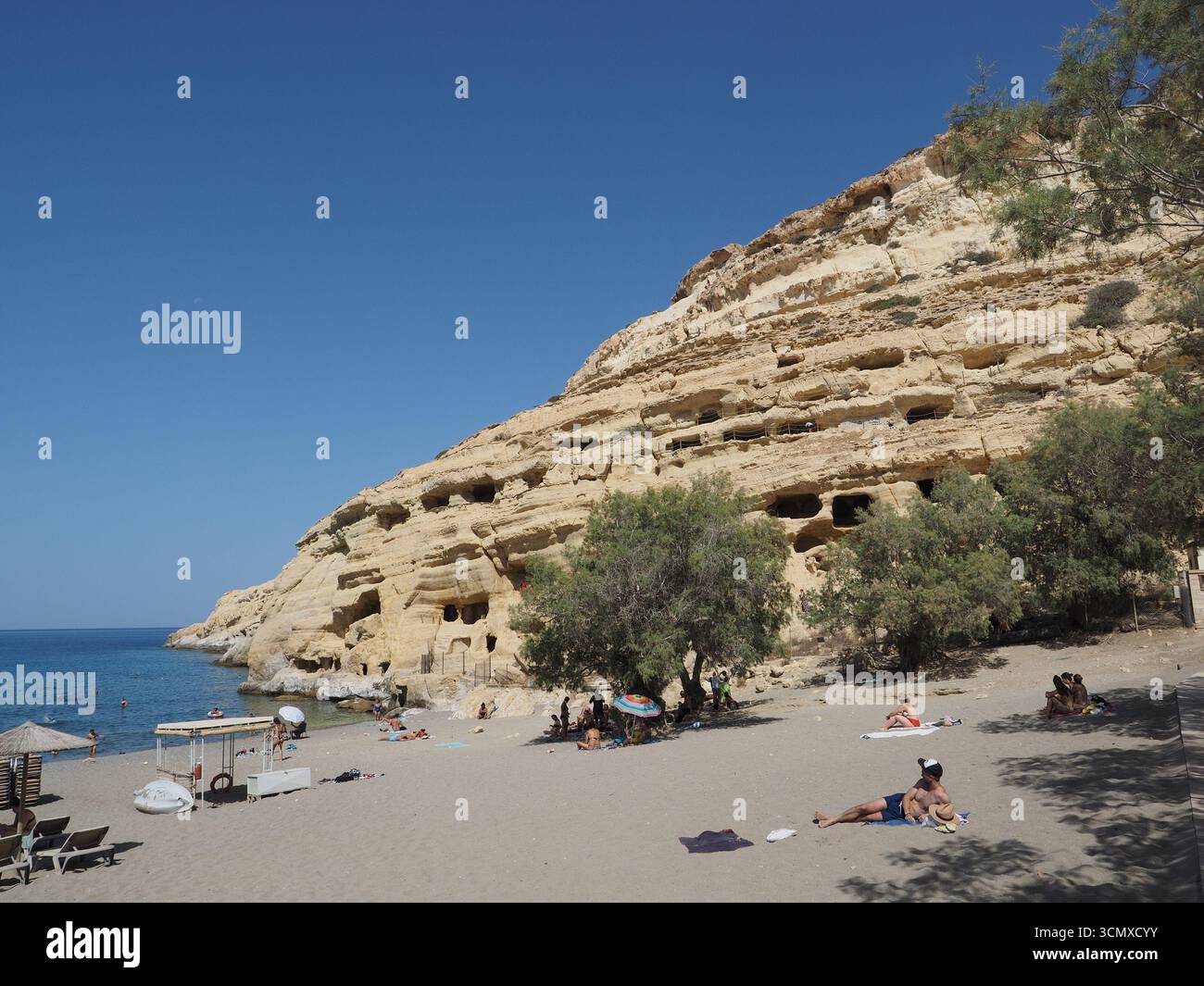 Ancient cave dwellings that can be visited at Matala beach on the south ...