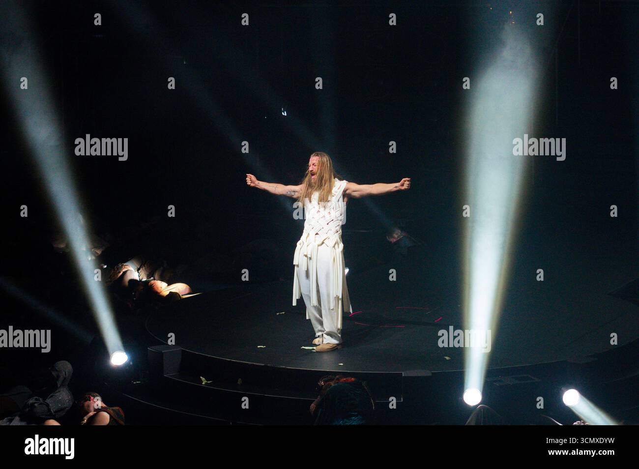 John Arthur Greene bei der Fotoprobe der Rockoper Jesus Christ ...