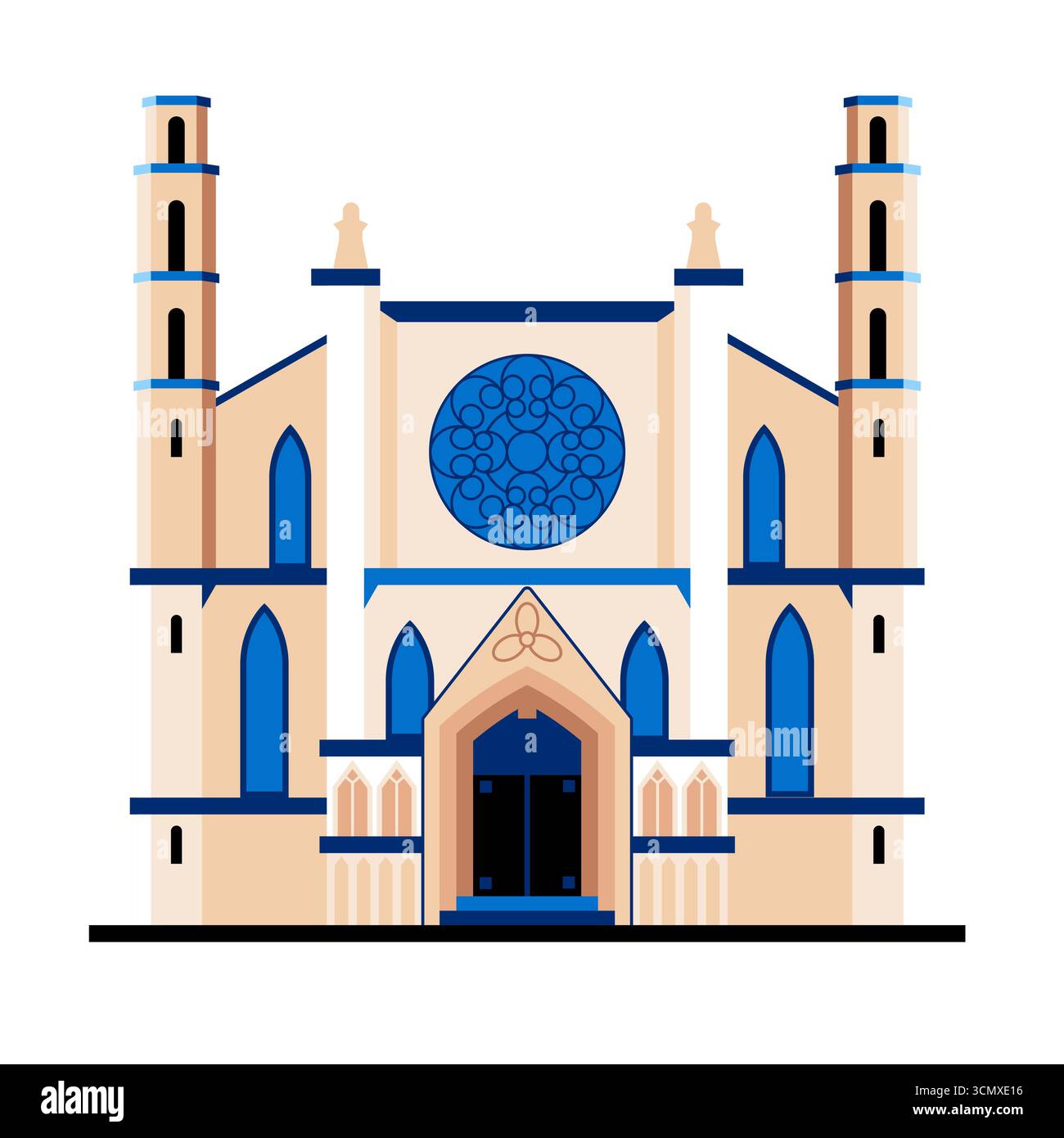 Catalan gothic architectural style Stock Vector Images - Alamy
