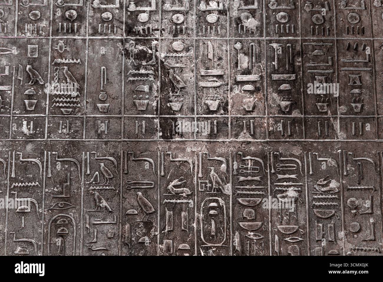 Ancient Egyptian Hieroglyphics on walls inside the Pyramid of Teti ...