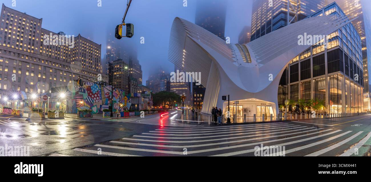 Exterior of the Oculus transportation hub at the World Trade Center ...