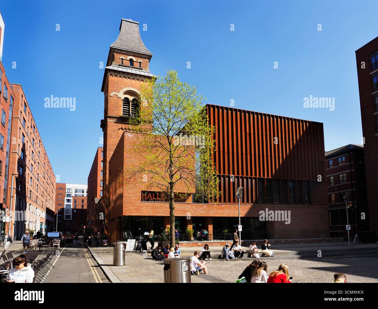 Halle St Peters from Cutting Room Square in Ancoats, Manchester, United ...