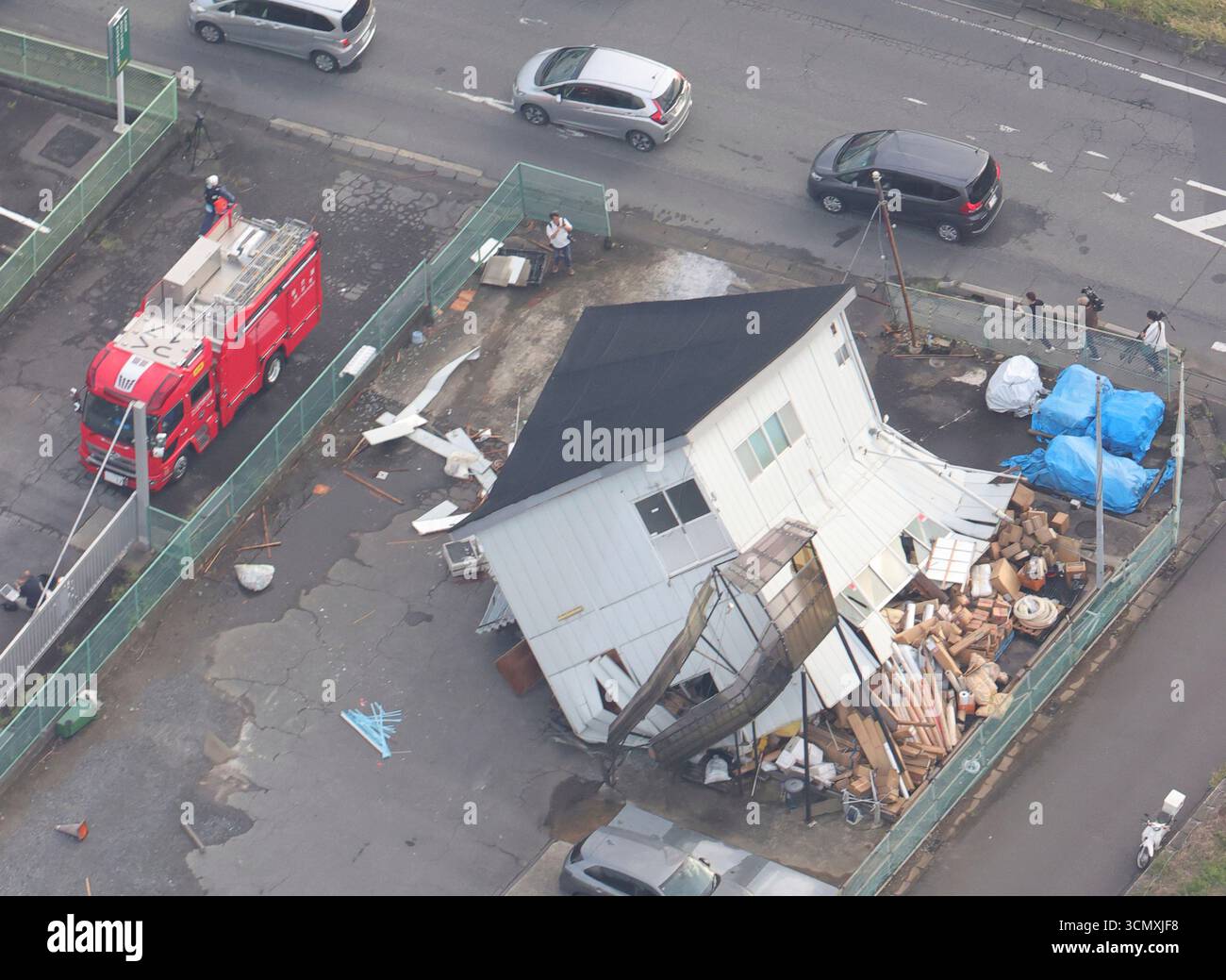 An Aerrial photo shows A building collapsed due to a sudden gust of ...