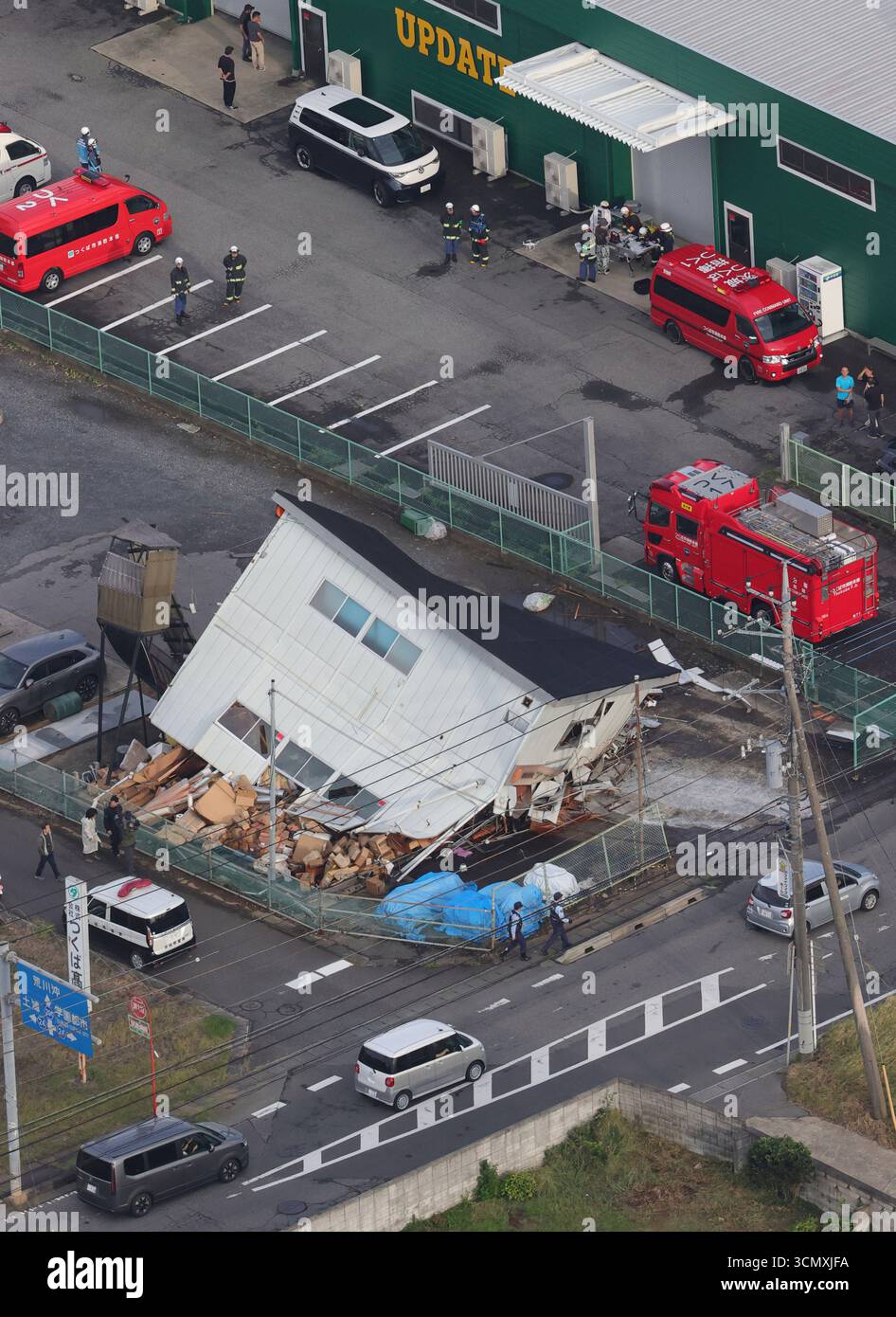 An Aerrial photo shows A building collapsed due to a sudden gust of ...