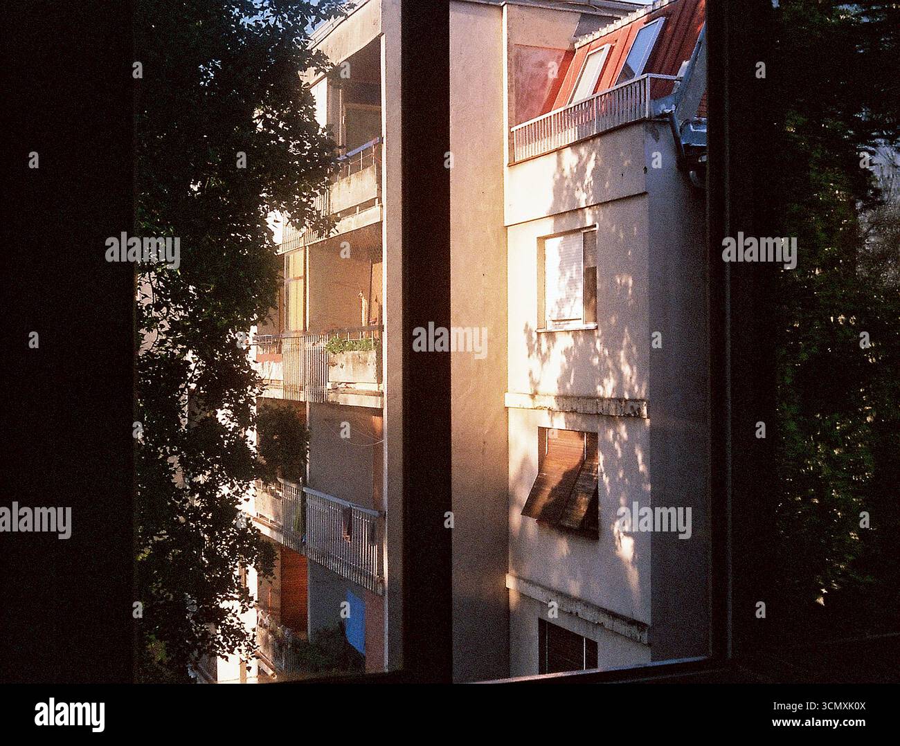 Residential building from the 1970s. A minimalist urban structure ...