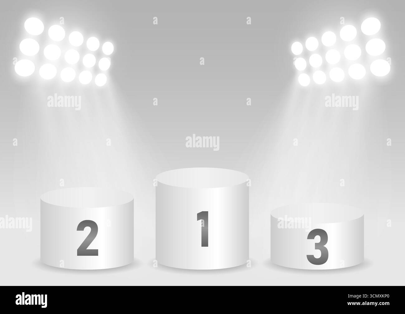 Sport Winners Podium Illuminated with Spotlights. Pedestal Sport ...