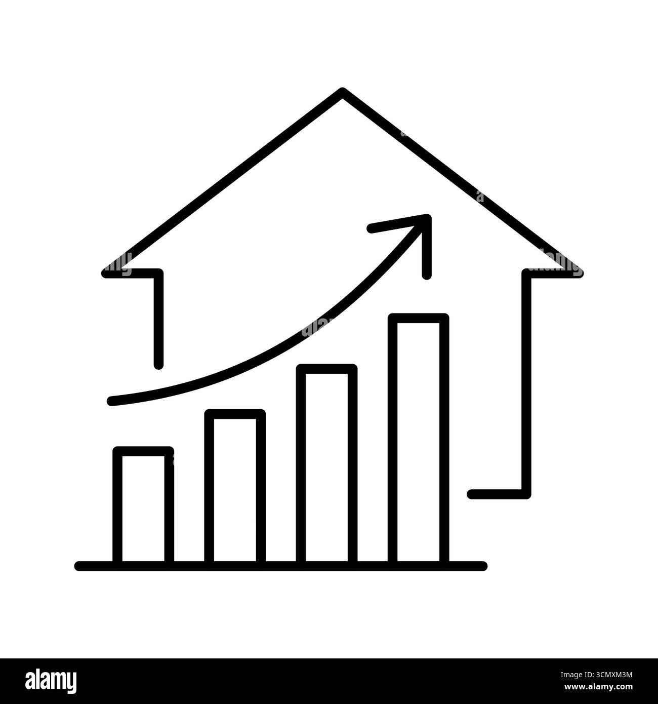 Housing prices chart arrow Black and White Stock Photos & Images - Alamy