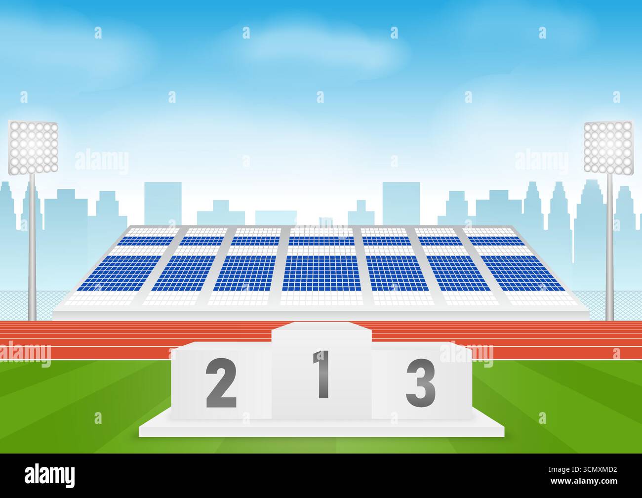 Sport Winner Podium with Running Track or Athlete Track in Stadium ...