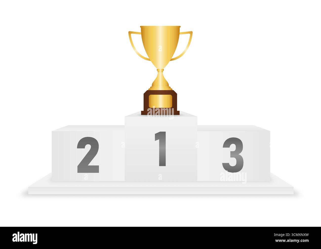 Golden Trophy Cup on Pedestal Sport Podiums or Podium Winner Stand ...