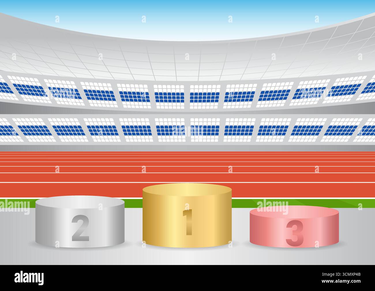 Sport Winner Podium with Running Track or Athlete Track in Stadium ...
