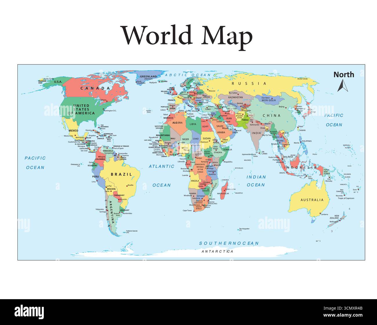 Realistic world map Cut Out Stock Images & Pictures - Alamy