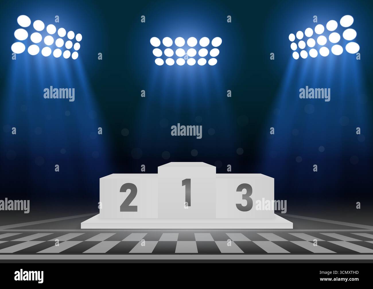 Sport Winner Podium in Racing Track Arena. Pedestal Sport Podiums ...