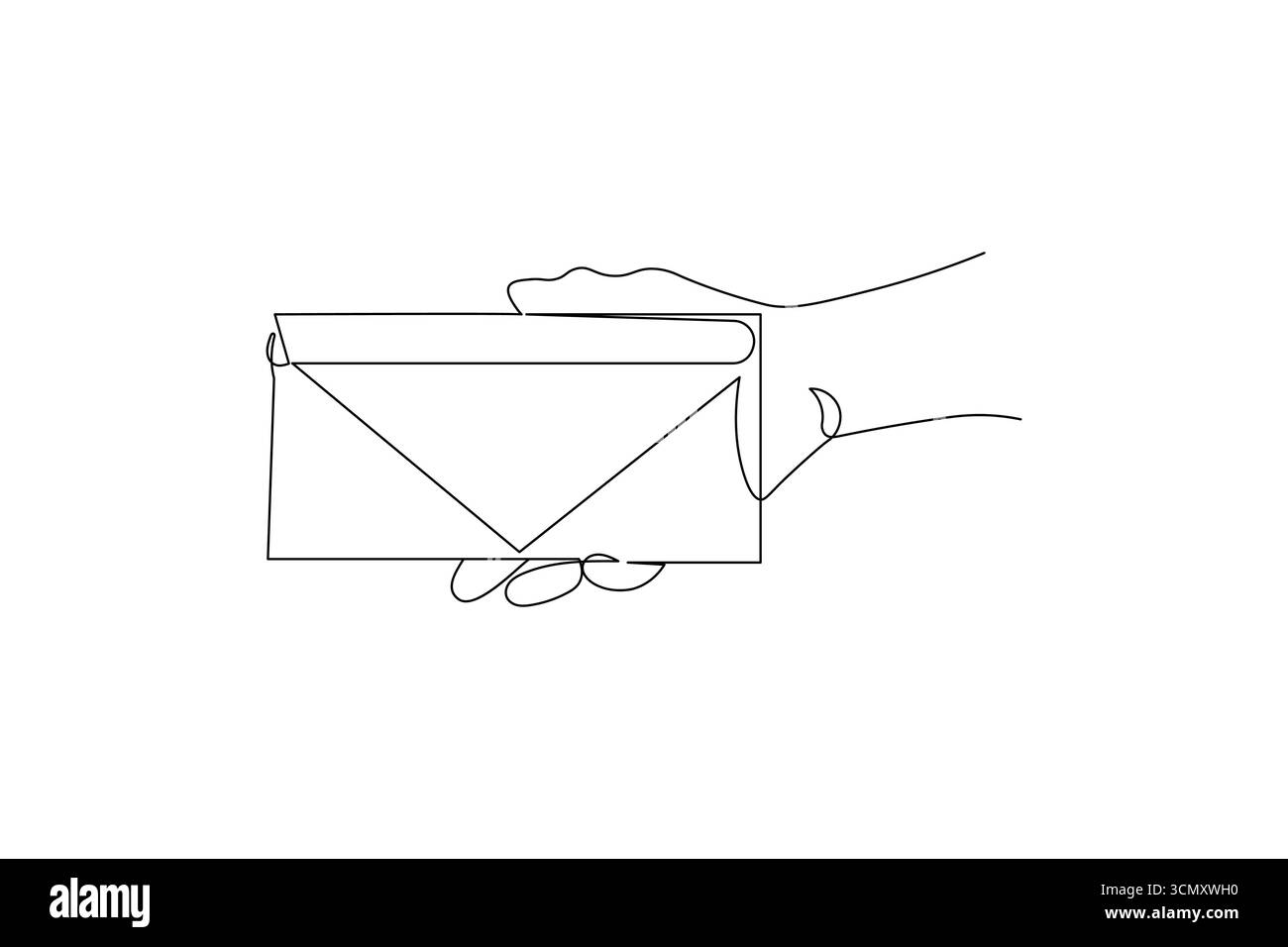 Continuous line drawing mail hi-res stock photography and images - Alamy