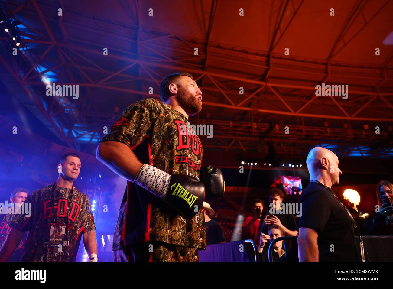 Floyd Masson enters the ring against Johan Linde during their ...