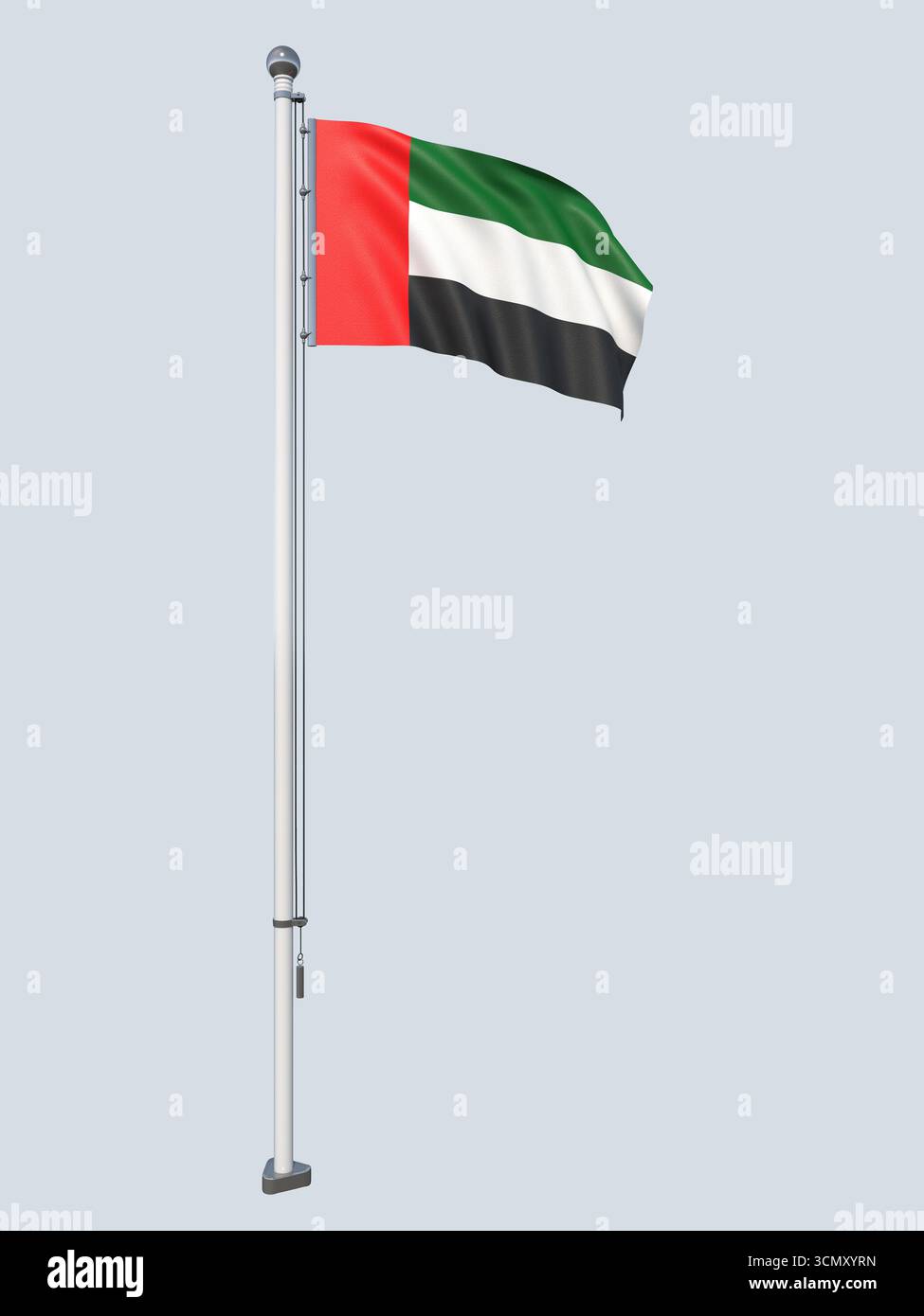 United Arab Emirates Flag Pole 3DModel. High quality realistic 3D ...