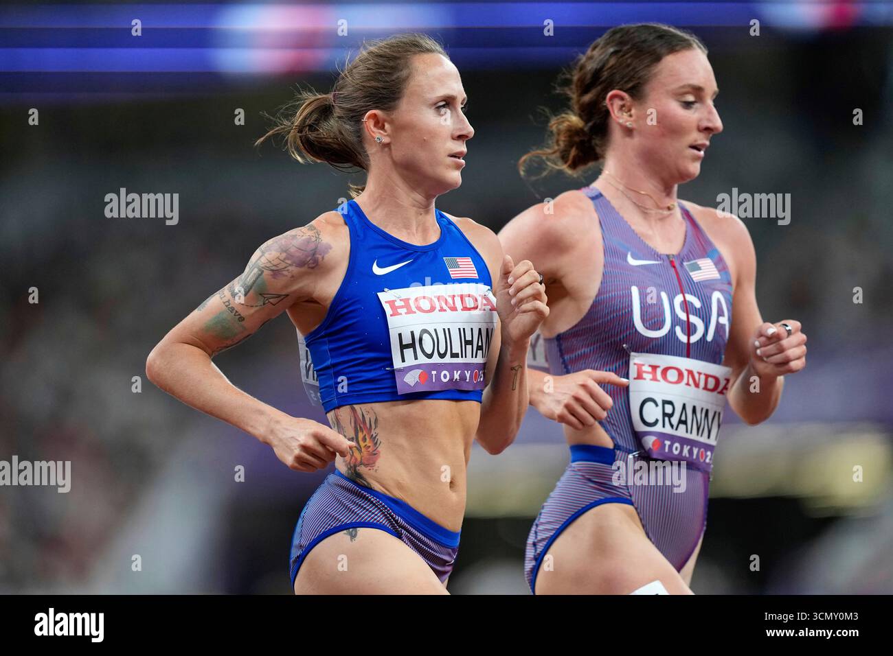 United States' Shelby Houlihan and United States' Elise Cranny race in ...