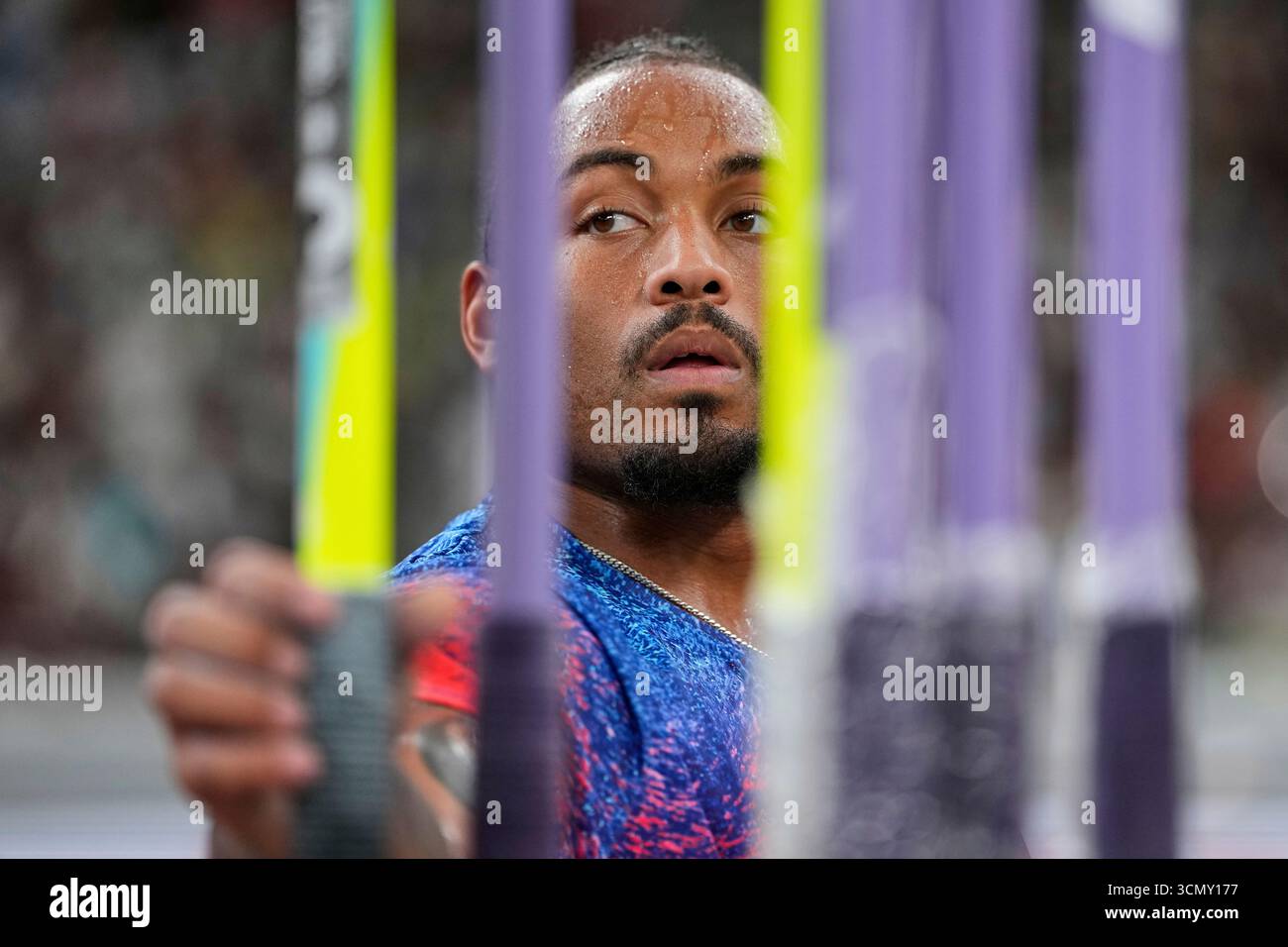 United States' Curtis Thompson prepares to compete in the men's javelin ...