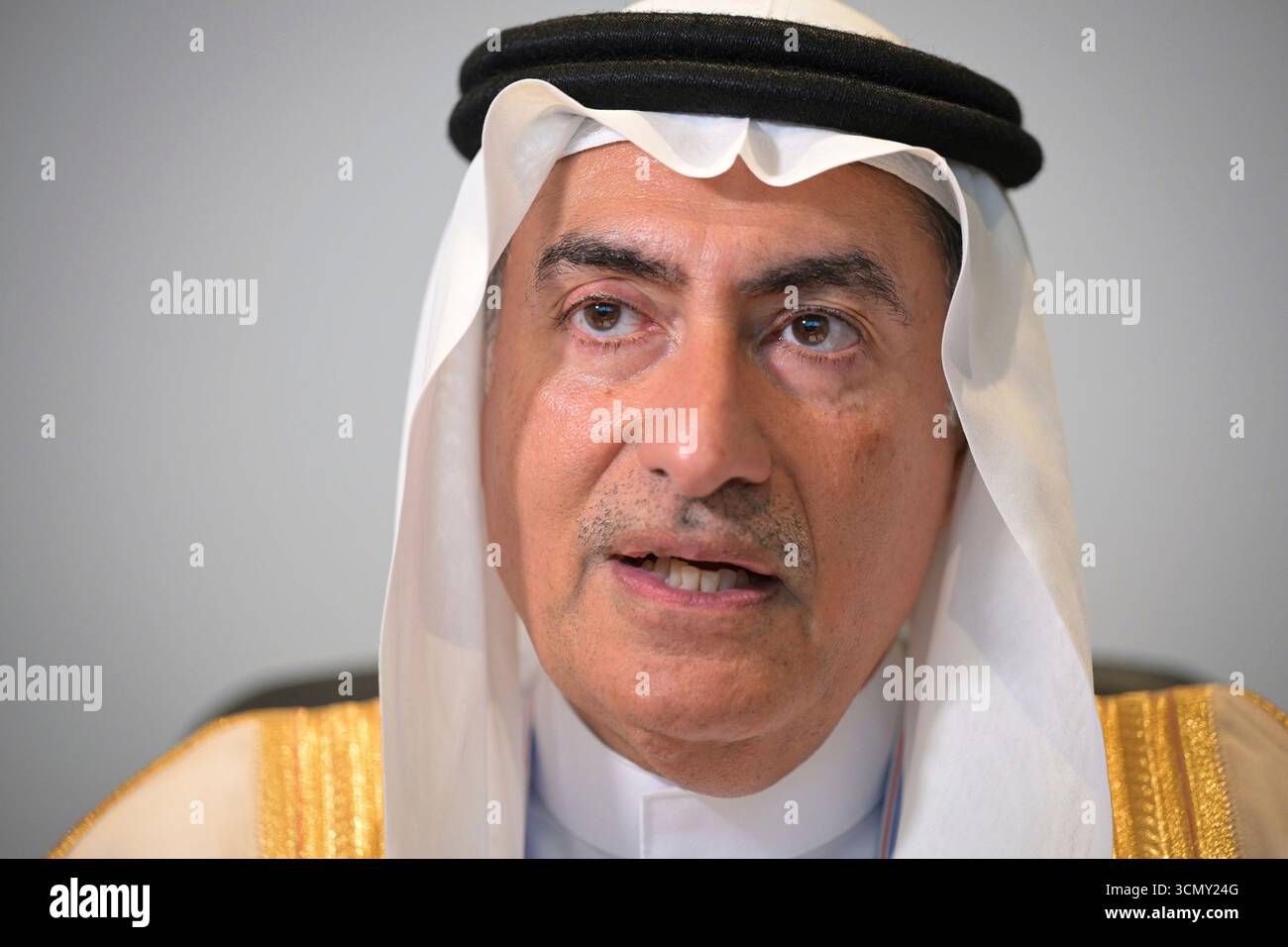 Ghazi Faisal S. Binzagr, Ambassador of the Kingdom of Saudi Arabia to Japan responding to an ...
