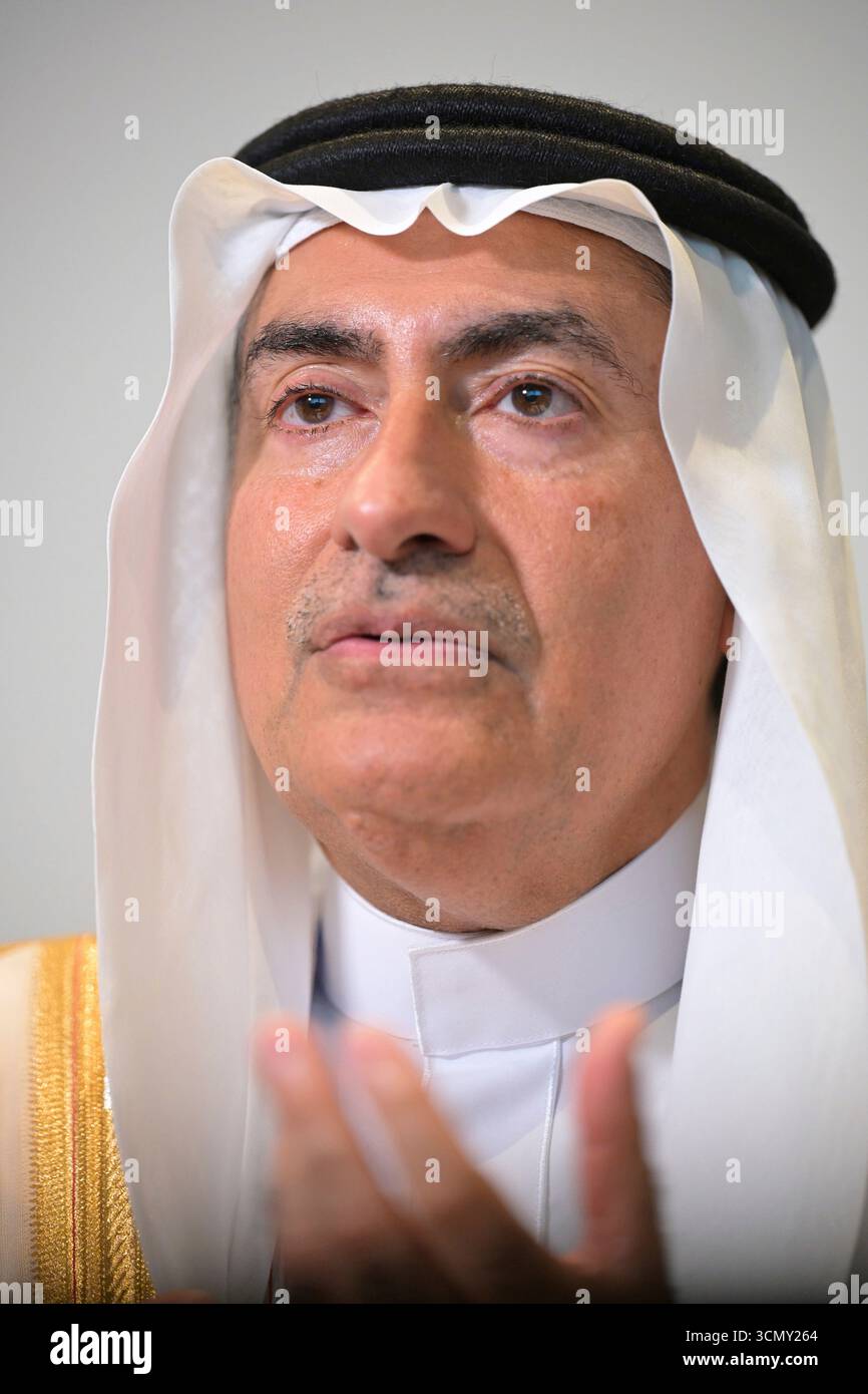 Ghazi Faisal S. Binzagr, Ambassador of the Kingdom of Saudi Arabia to Japan responding to an ...