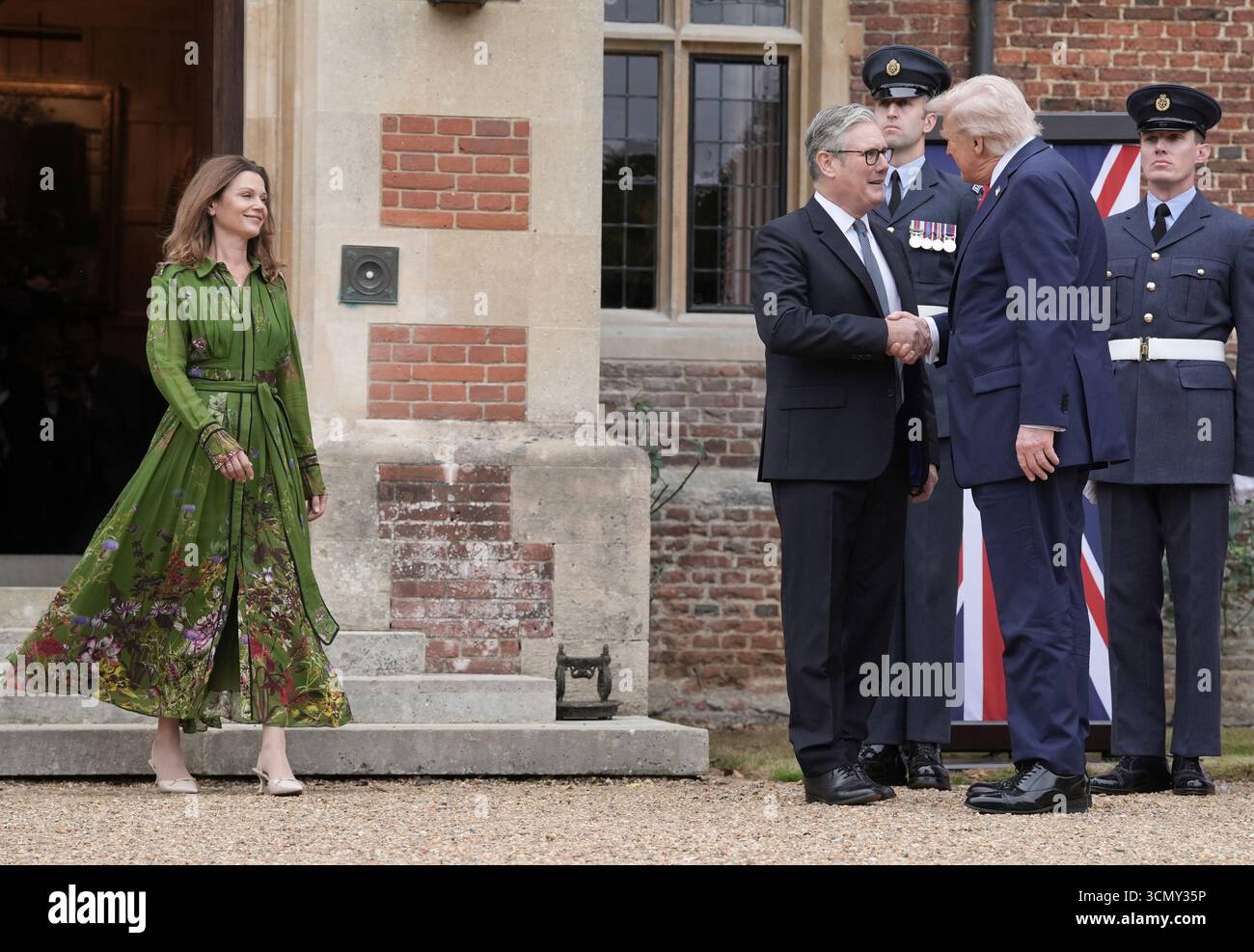 President Donald Trump is welcomed by Britain's Prime Minister Keir ...