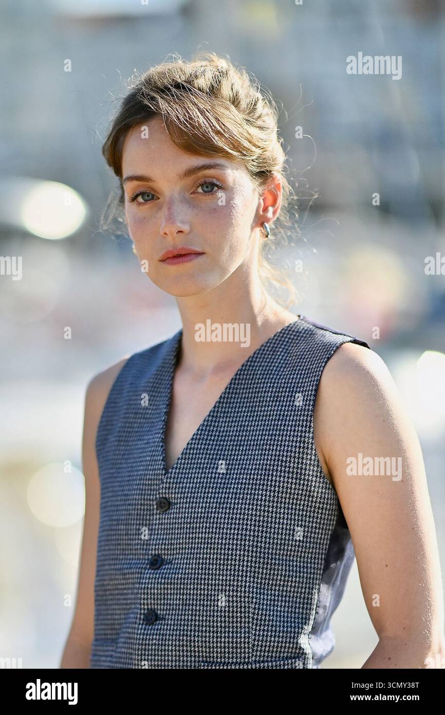 Fantine Guyot posing at the Il etait deux fois photocall as part of the ...