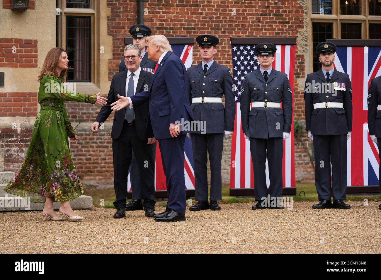 President Donald Trump is welcomed by Britain's Prime Minister Keir ...