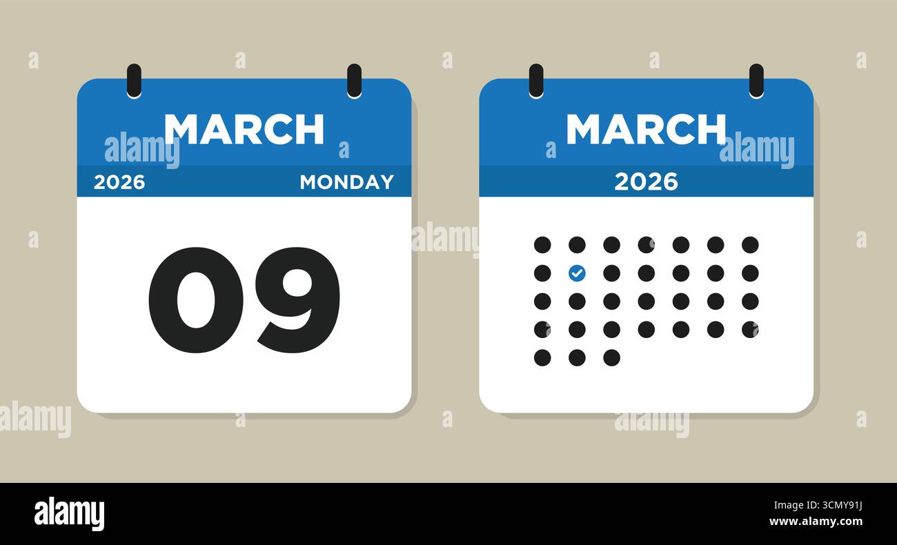 Desk calendar march 2026 Stock Vector Images - Alamy