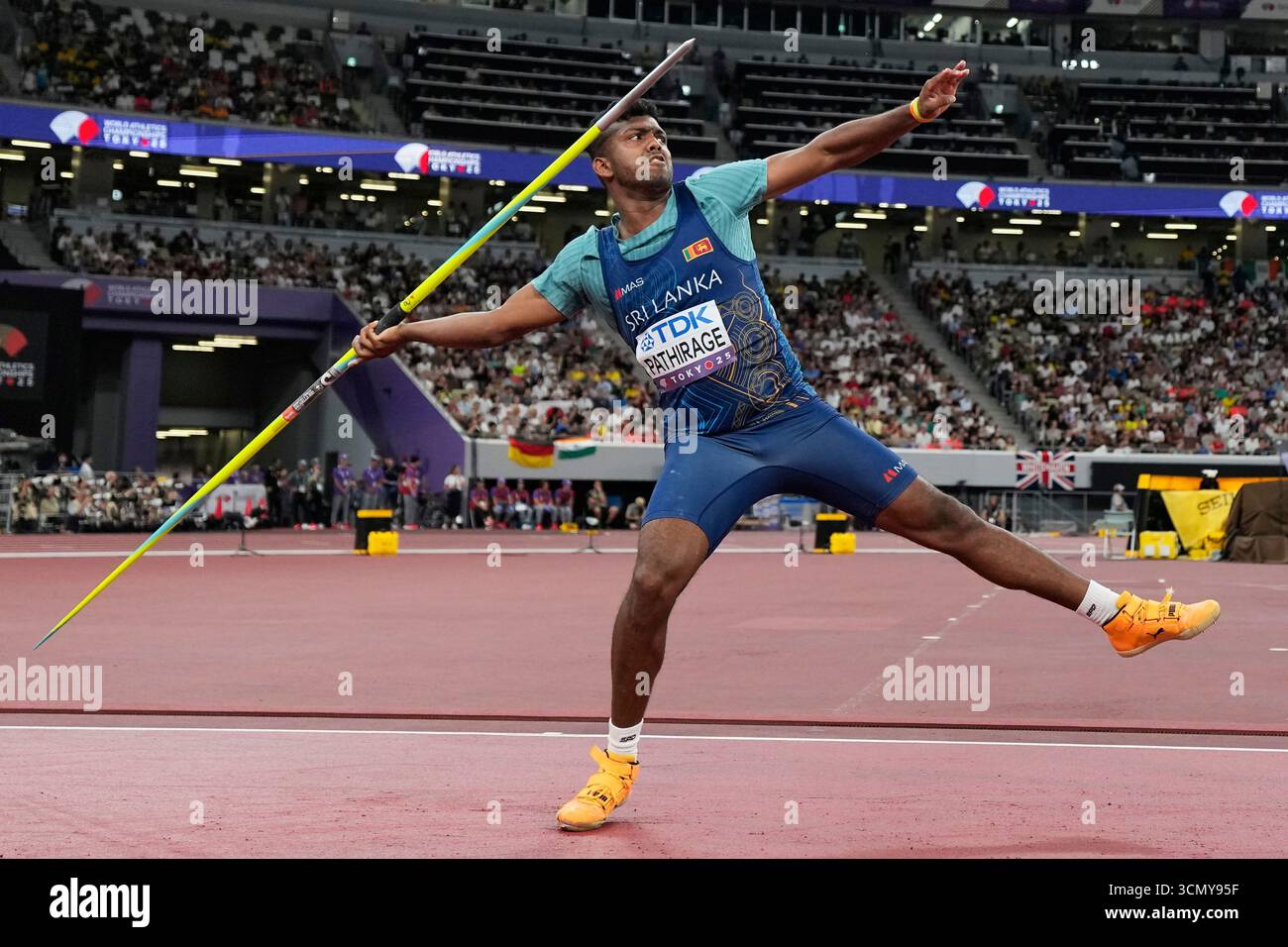 Sri Lanka's Rumesh Tharanga Pathirage competes in the men's javelin ...