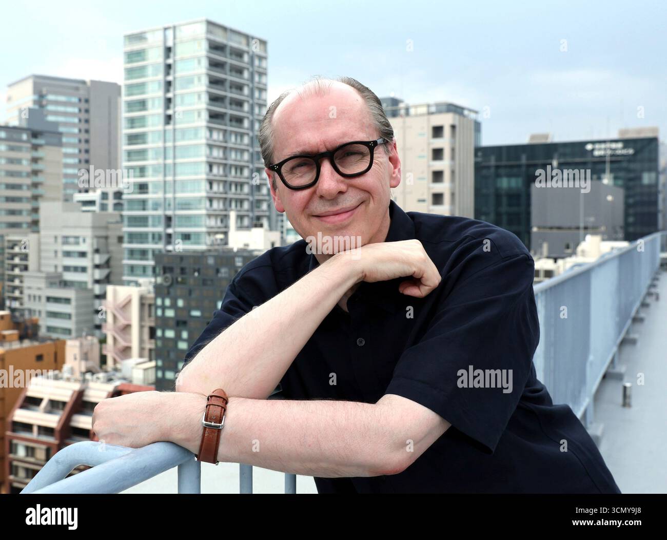 British author David Peace speaks about his book "GB84" in Chiyoda Ward ...