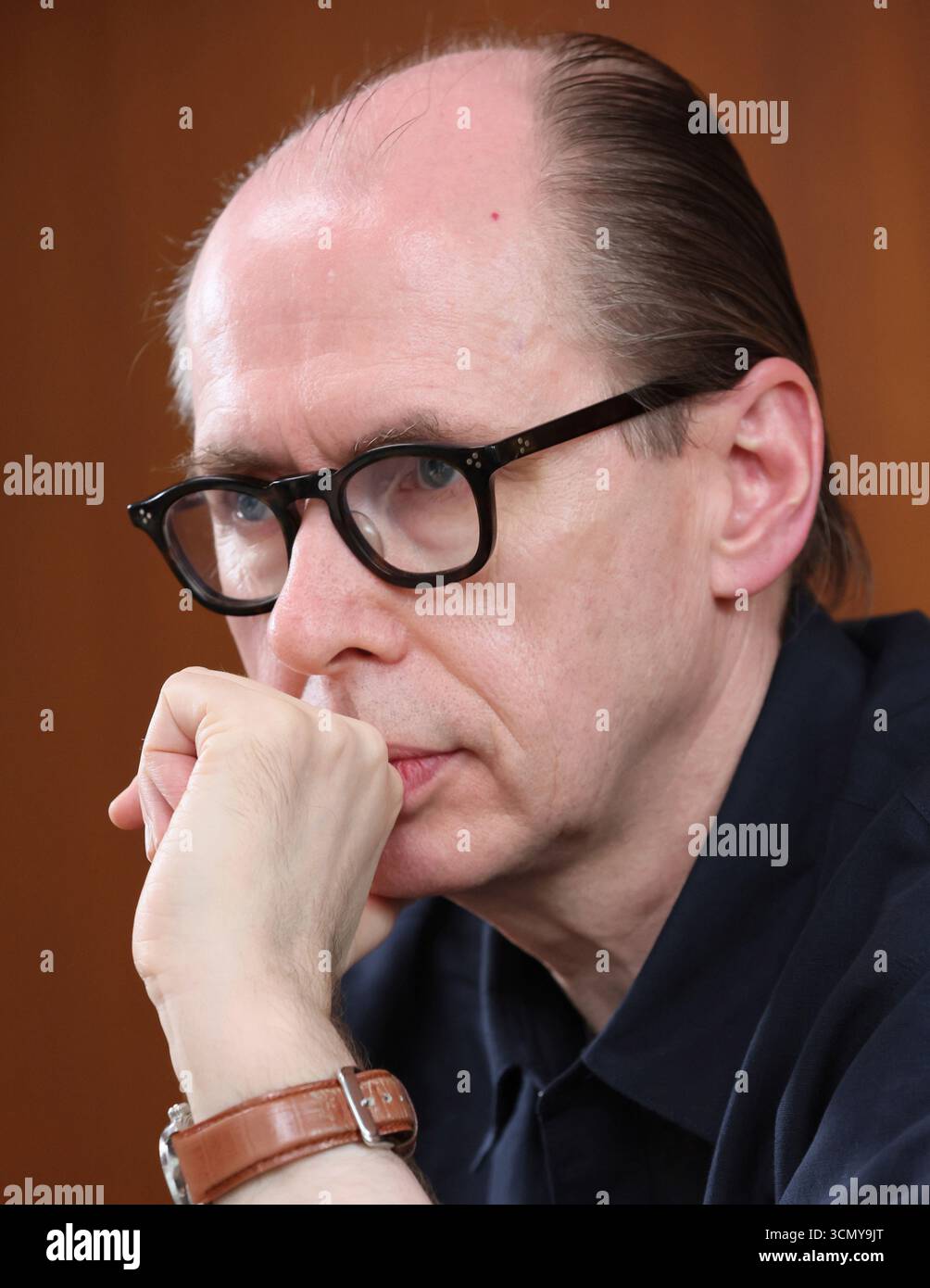 British author David Peace speaks about his book "GB84" in Chiyoda Ward ...