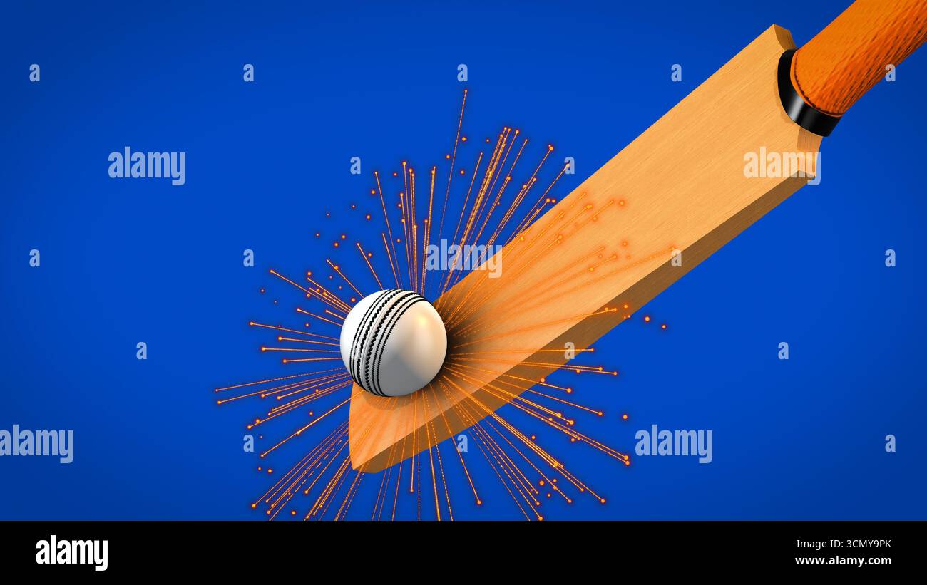 Cricket Ball Hits Bat with Sparks with Chroma Key Stock Photo - Alamy