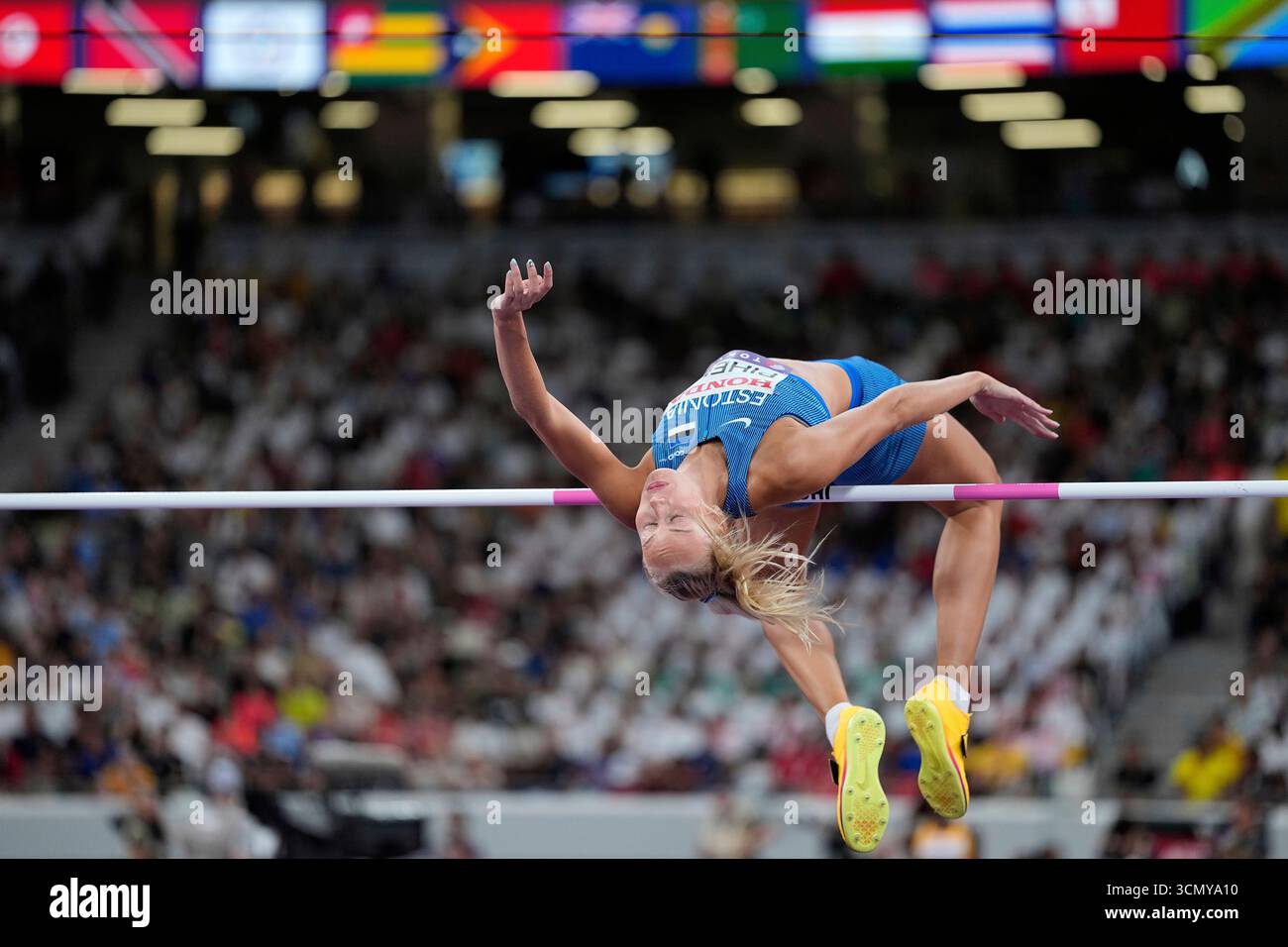 Estonia's Elisabeth Pihela makes an attempt in the women's high jump ...